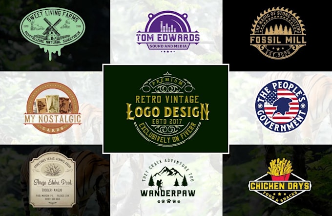 Do unique and awesome retro vintage logo design by Moosa_02 | Fiverr