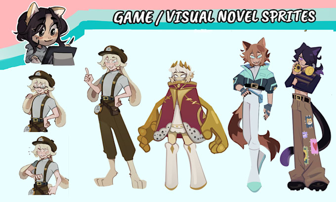 Make sprites for your visual novel by Vallydoart | Fiverr