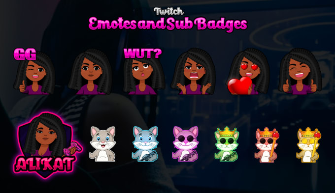 Create custom twitch emotes, sub badges by Mbnsarwar | Fiverr
