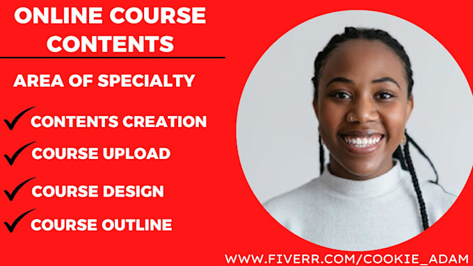 Create online course contents,course outline, course contents, lesson ...