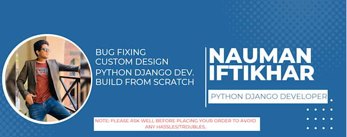 Do python django websites as a full stack developer by Nauman12175 | Fiverr