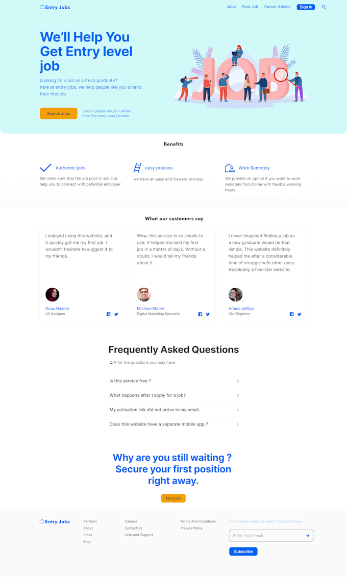 Design a unique landing page ui by Yasirm0 | Fiverr