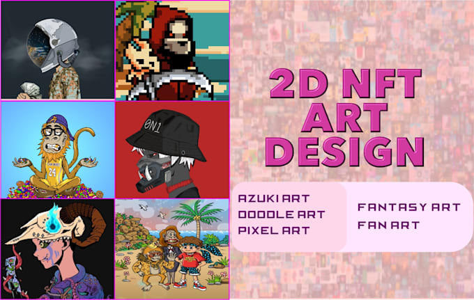 Design unique 2d nft art collection, azuki nft art, pixel nft, doodle nft art by Prior_art | Fiverr
