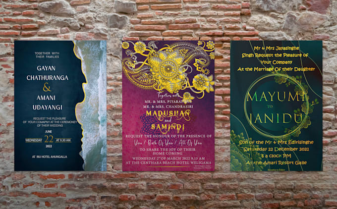 Design perfect unique customize digital wedding invitation,logo ...