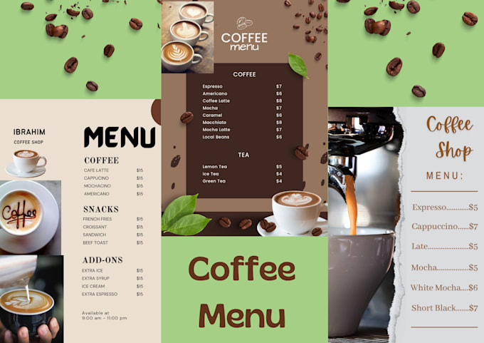 Design modern cafe, drinks, coffee, ice cream menu by Gd_formist | Fiverr