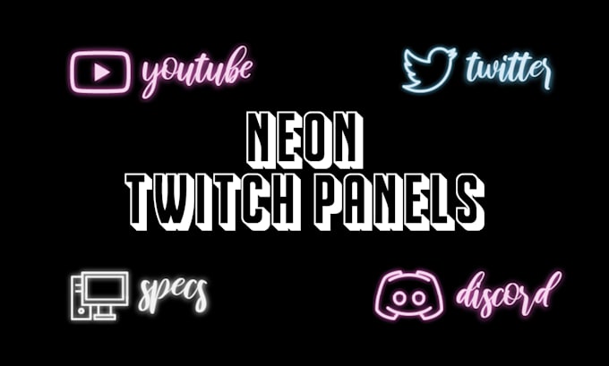 Send you premade neon icon twitch panels by Amberr_rr | Fiverr