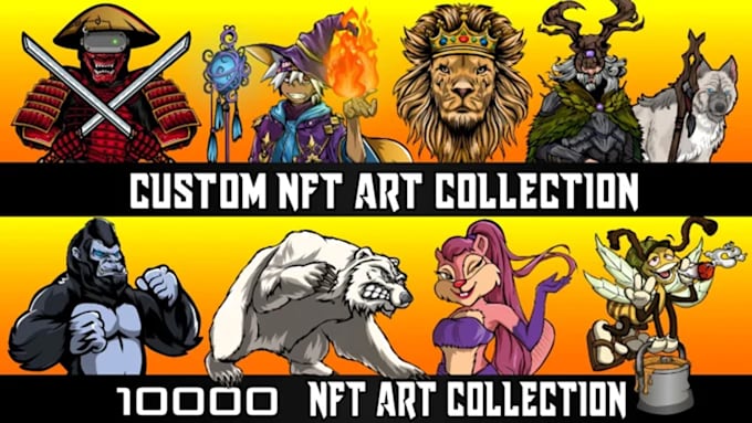 Draw your custom nft arts 10usd for 10 nft arts by Oshygroup | Fiverr