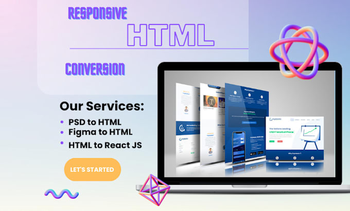 Convert figma to html, html to react js, and psd to html by Chqasim0000 ...