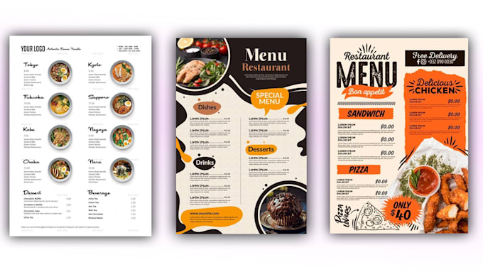 Design modern menu restaurant menu digital menu by Imrane_ | Fiverr