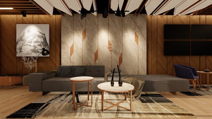 Create realistic interior design rendering and modelling by Imtiazshad819 | Fiverr