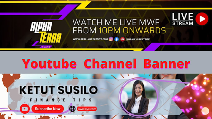 Design the perfect youtube banner for you by Malikawais435 | Fiverr