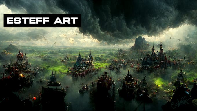 Create an epic environment concept art, landscape or illustration by ...