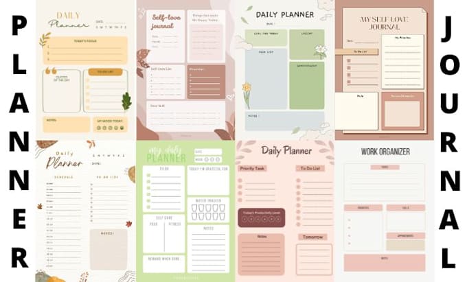 Design custom daily journal tracker and planners by Vanyadraws04 | Fiverr