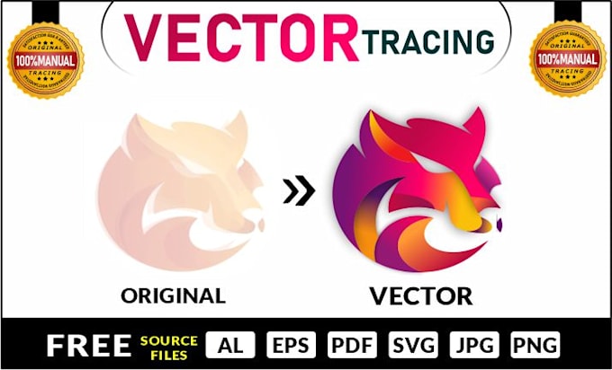 Recreate logo, vector tracing and vectorize images by Kasurii35 | Fiverr