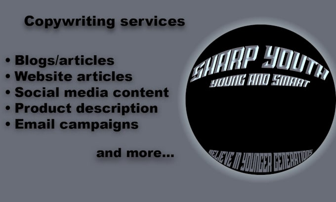 Provide professional service for friendly price by Sharpyouth | Fiverr