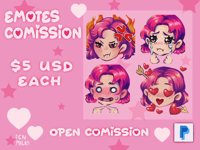 Do cute custom emotes by Cianuromilk | Fiverr