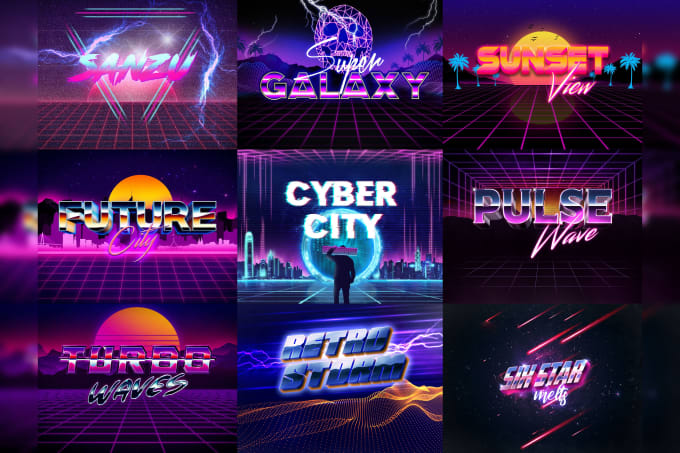 Make A Custom Retro 80s Synthwave Logo In Chrome And Neon Styles By