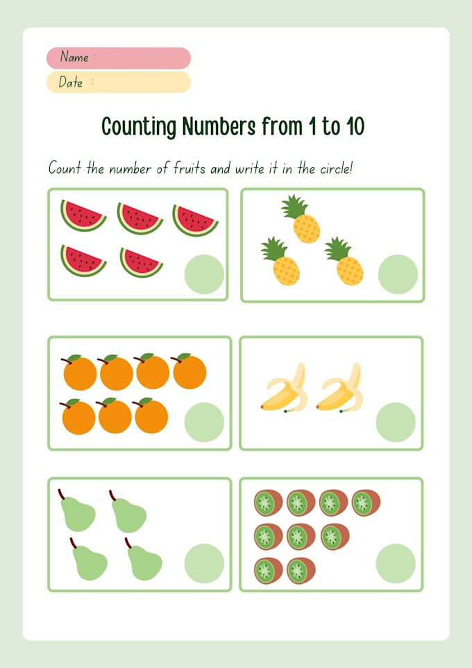 Create preschool and kindergarten worksheets by Tessyjobin | Fiverr