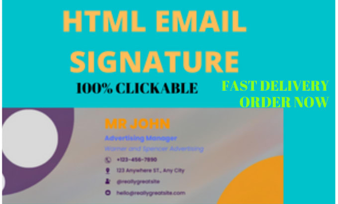 Make email signature html, interactive html email signature by ...