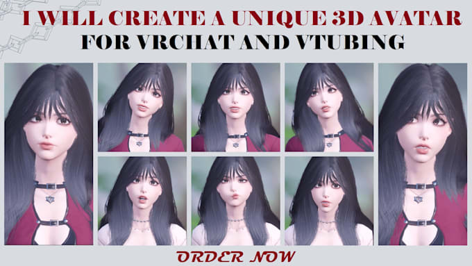 Create custom vtuber model, vrchat avatar, furry avatar, fursona, vroid ...