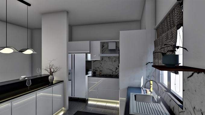 Design your kitchen 2d and 3d render by Bissmillaahh | Fiverr