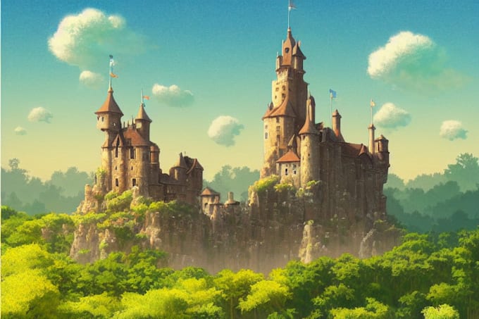 Create a fantasy landscape, background illustration by Jsemp_art | Fiverr