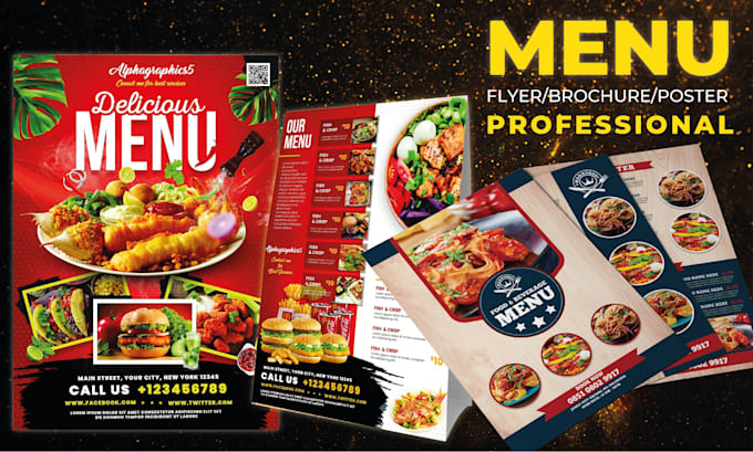 Do professional food menu, restaurant menu design by Rashaseb | Fiverr