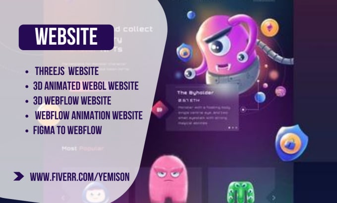 Build 3d animated webgl website with threejs, gsap,3d webflow website ... Build 3d animated webgl website with threejs, gsap,3d webflow website ...