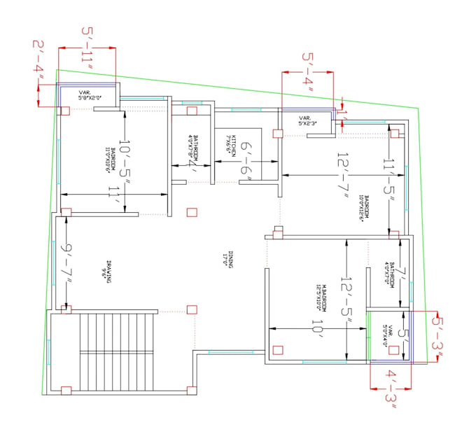 Draw 2dfloorplan redraw the floor plan from your pdf and hand sketch image by Mdshawkathossen ...