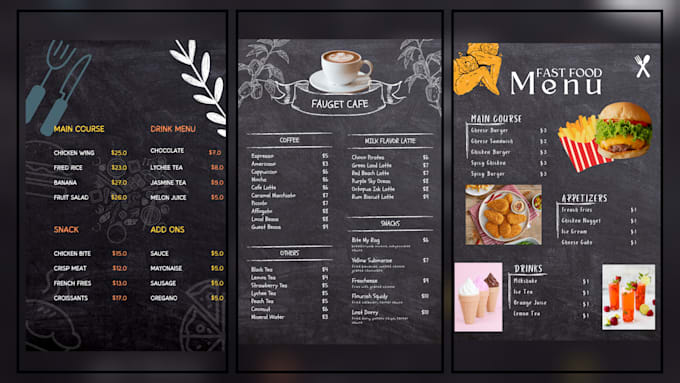 Design unique and modern menu cards and digital menu for your ...
