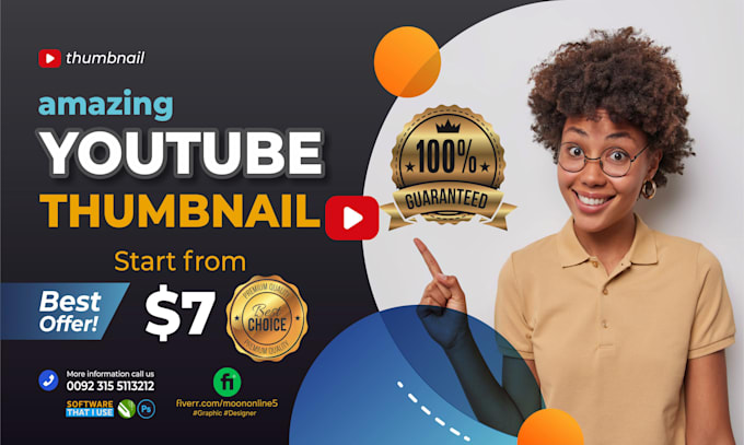Amazing youtube thumbnail design in 1 hour by Moononline5 | Fiverr