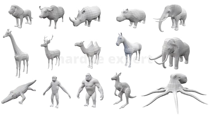 Do 3d realistic animal model, texture, rig, animation by Hardhe | Fiverr