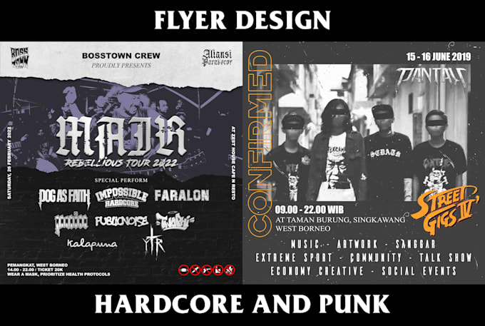 Design hardcore and punk flyer and poster by Onlydeathisreal | Fiverr