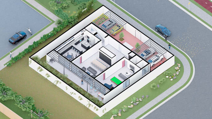 Create your realistic 3d floor plan by Zakaria519 | Fiverr