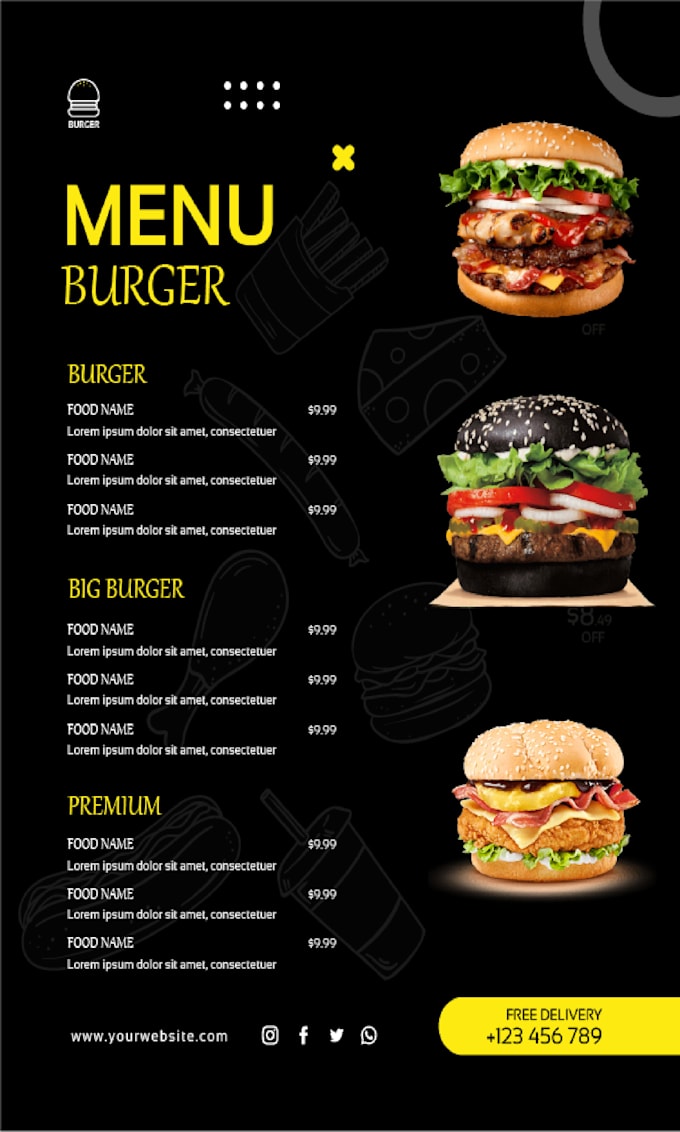 Design attractive menu card for you by Taimurraan | Fiverr