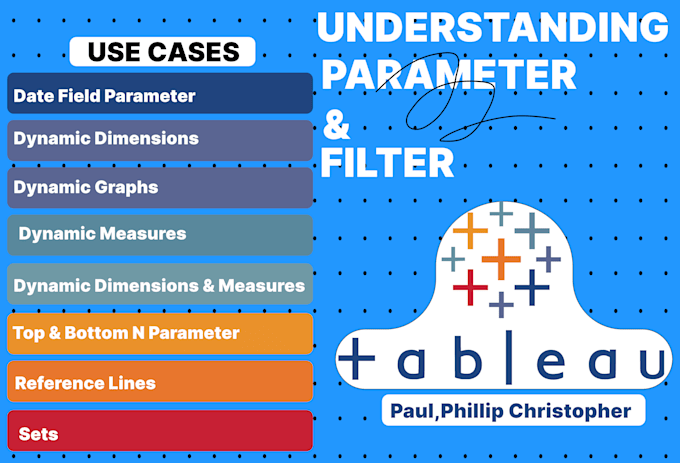 Teach on how to understand parameter and filters on tableau by Dvicepp1 | Fiverr
