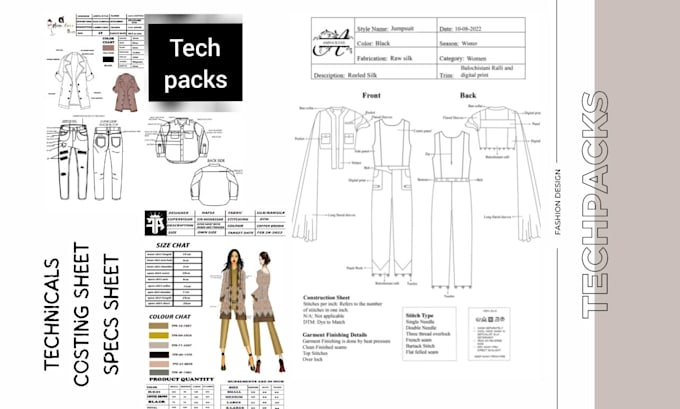 Create tech pack costing sheets technical for fashion industry by Amnailyas45 | Fiverr