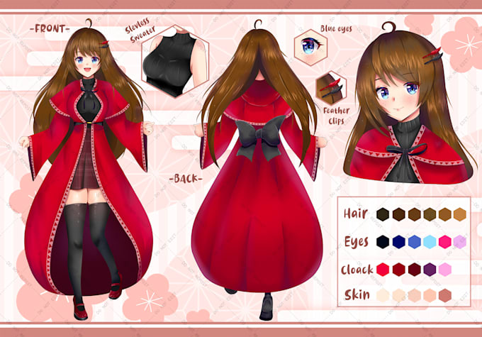 Draw a design or reference sheet for you oc or vtuber by Meirinart | Fiverr