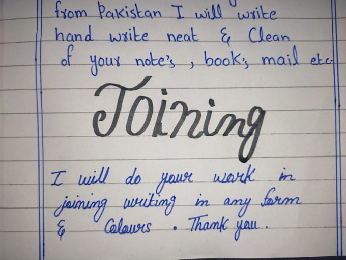 Neat and clean handwriting of anything by Kamranisop | Fiverr