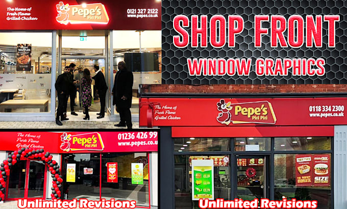 Design window graphics, shop front, storefront, signage, store graphics ...