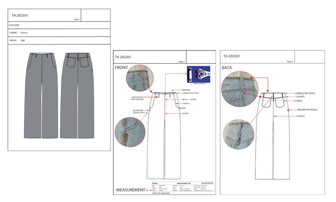 Do technical drawing and techpack for kids, men and women by ...