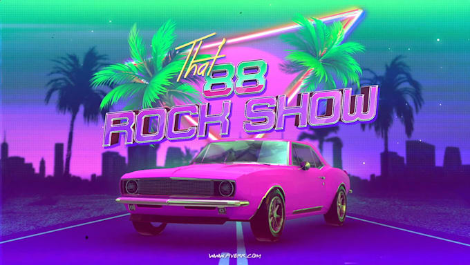 Create an 80s neon city retro animation intro video of your text, logo ...