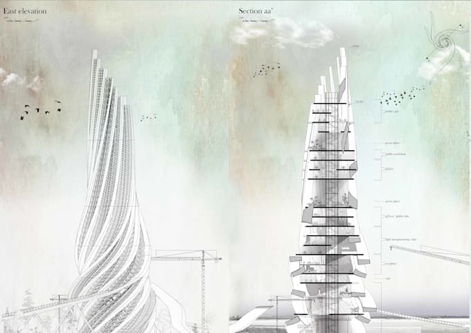 Render architectural plan, section, elevation in photoshop by Vanzaksi ...