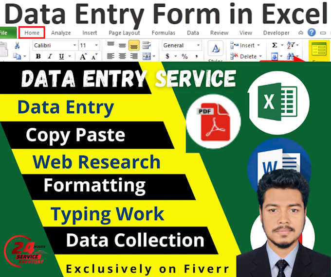 Do data entry excel, word, power point, database editing by Sharifbro | Fiverr