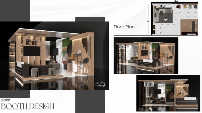 Create a full booth design from concept to 3d renders by Mirallyy | Fiverr