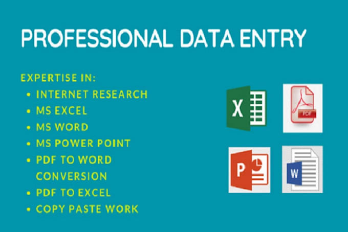 Do data entry, excel word powerpoint by Bukhari1990 | Fiverr