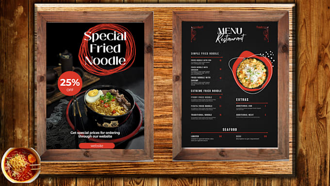 Design contemporary and timeless restaurant menu card flyer and logo by ...