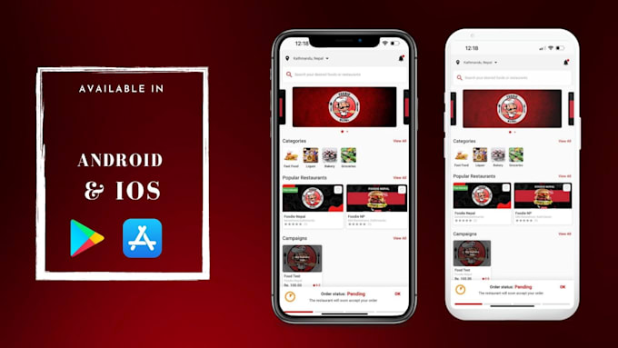 Build your food delivery android ios app by Twentyfirsttech | Fiverr