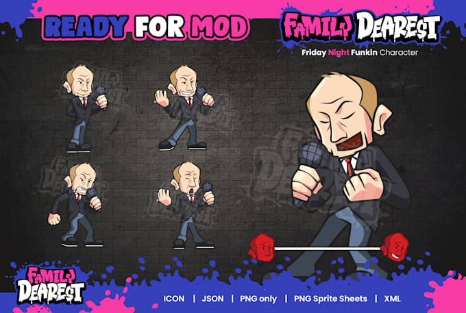 Create character sprite sheet animation for friday night funkin mod by Family_dearest | Fiverr