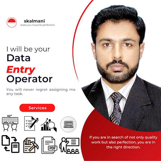 Be your data entry operator by Skalmani | Fiverr